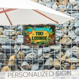 Tiki Lounge Sign Beach Sign Tiki Bar Custom Name Beach House Décor ...