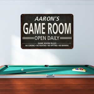 Personalized Game Room Sign Family Room Decor Rec Room Sign Poker Video ...