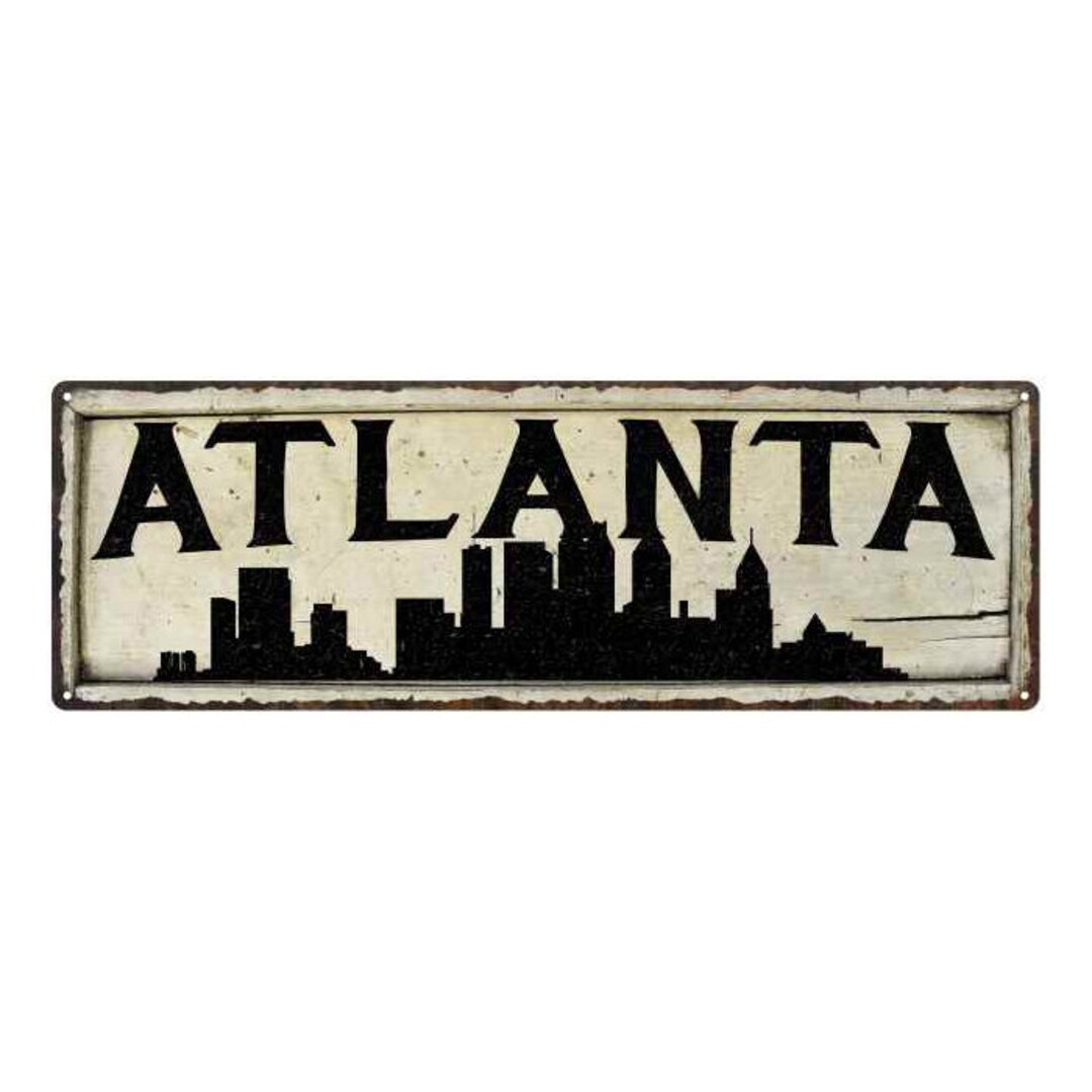 Atlanta Sign, Atlanta City Sky Line Silouette Chic Wall Decor Sign, ATL ...