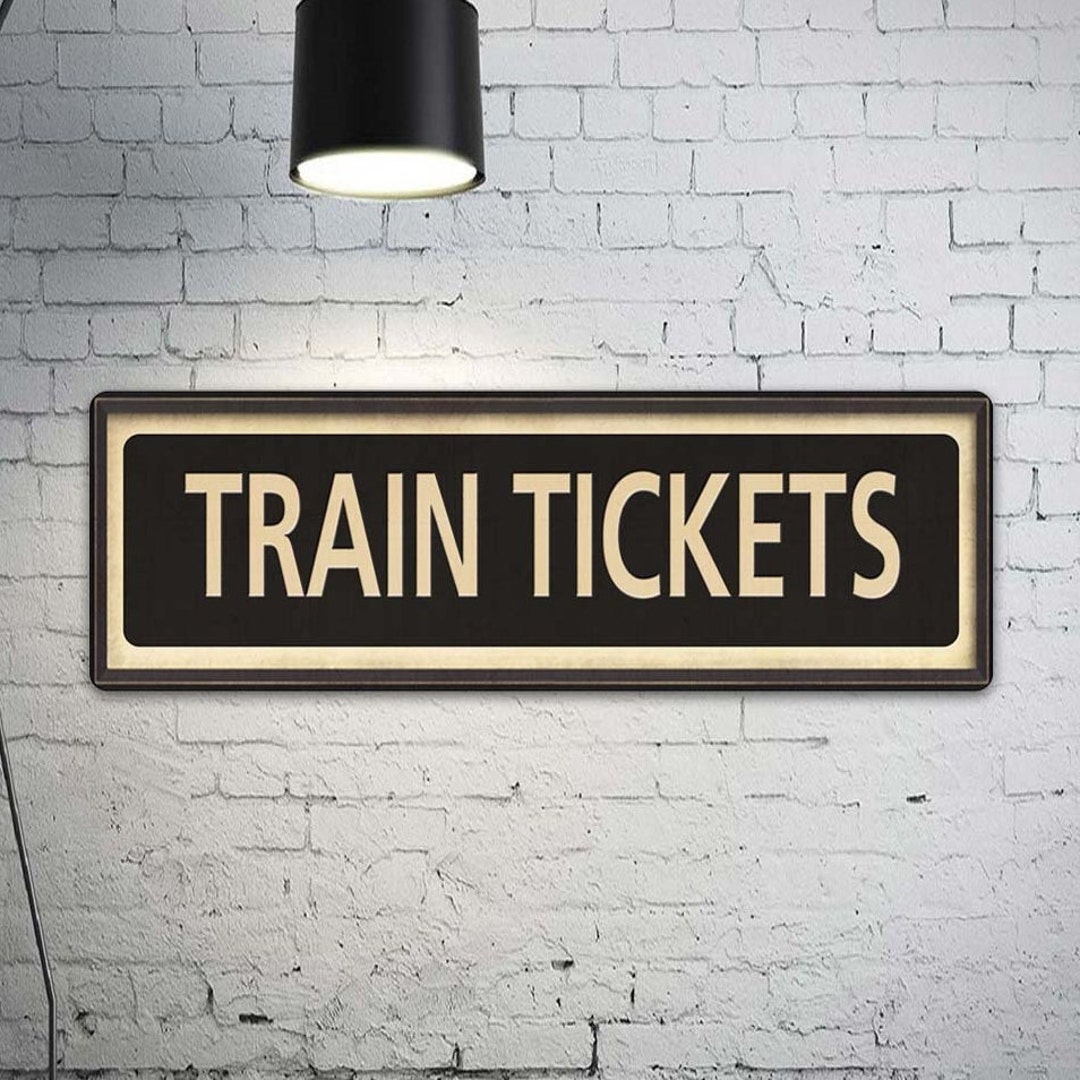 Train Tickets Sign, Hobby Train Vintage Looking Sign, Gift for Dad ...