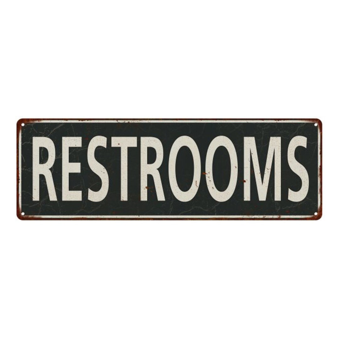 Restrooms Sign, Bathroom Decor, Wash Room Sign, Ladies Room Mens Room ...