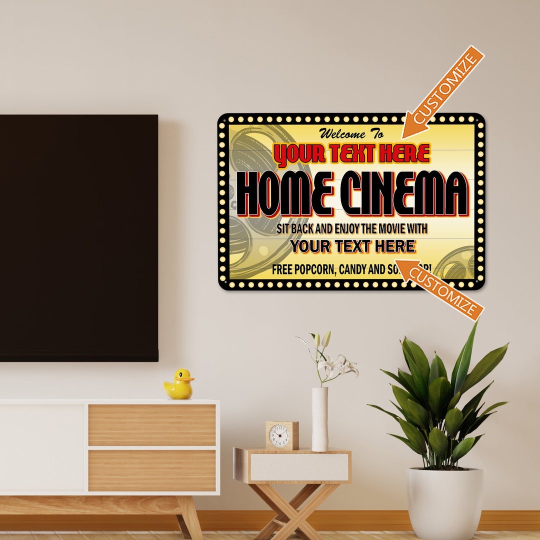 Personalized Movie Theater Sign Home Cinema Decor Film Reel Family ...