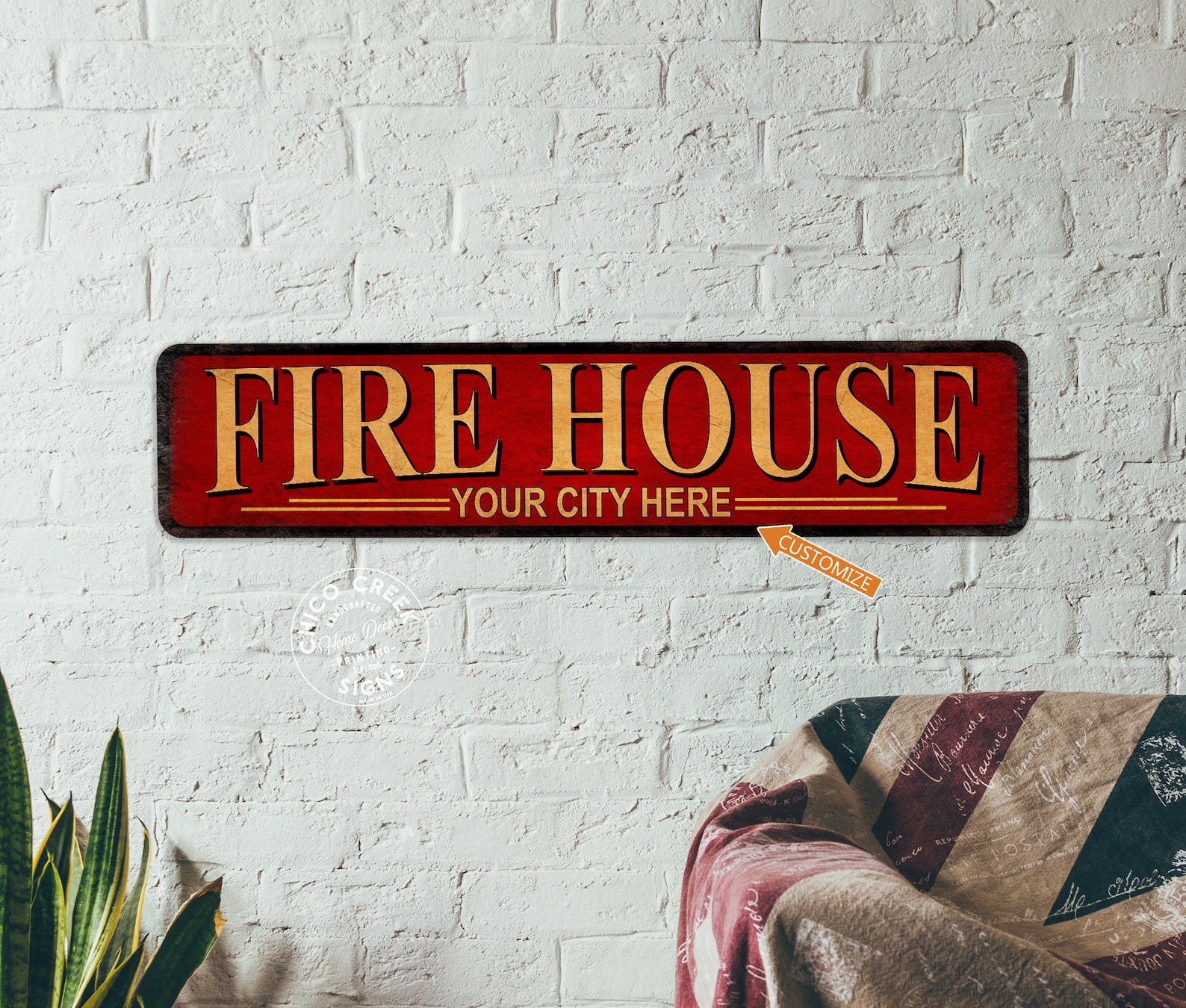 Custom Fire House Sign City Patriotic Fireman Police Thin Red - Etsy