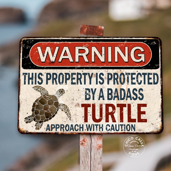 Warning Turtle Sign - Etsy