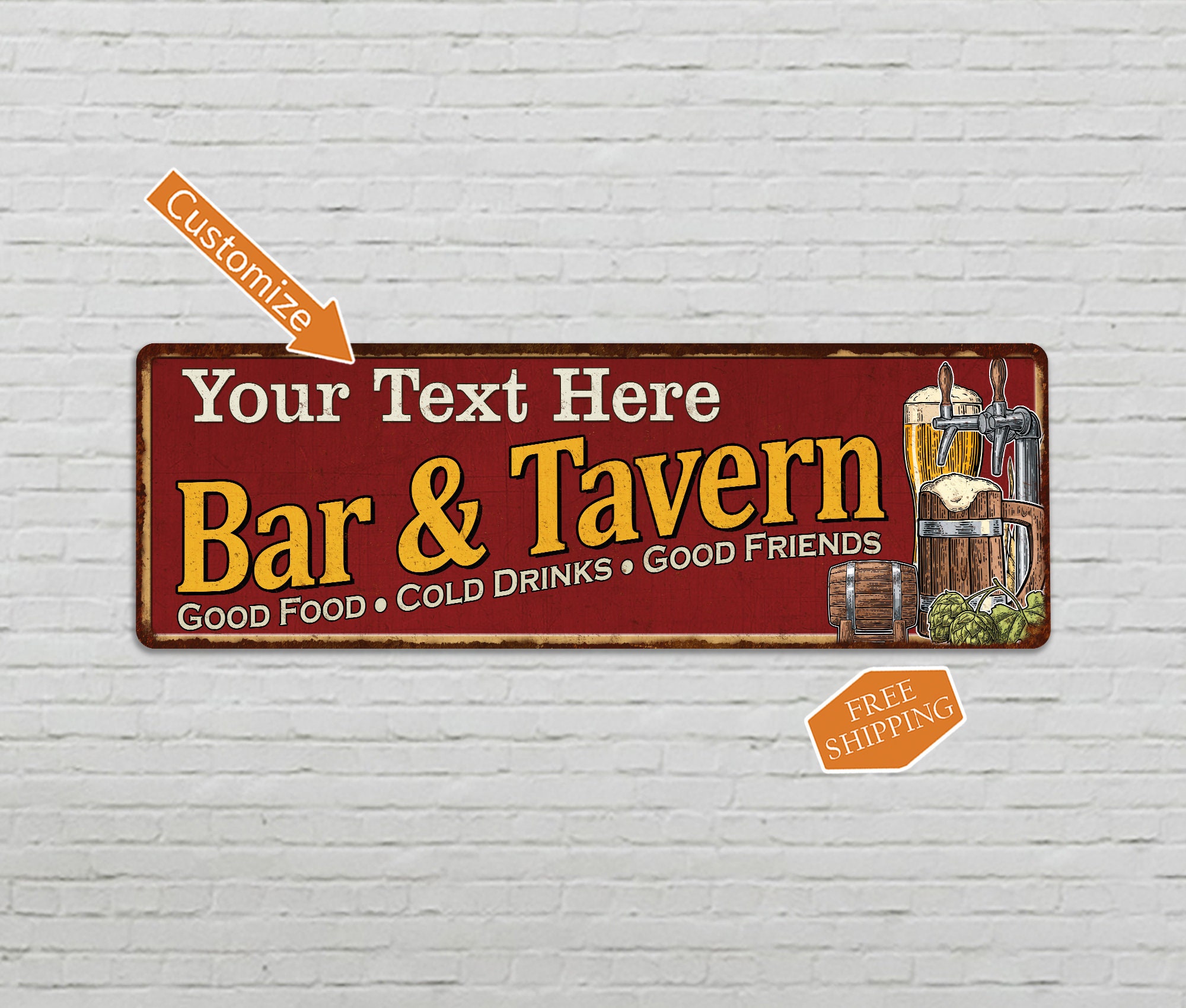 Personalized Bar & Tavern Sign Garage Decor Pub Signs Man - Etsy