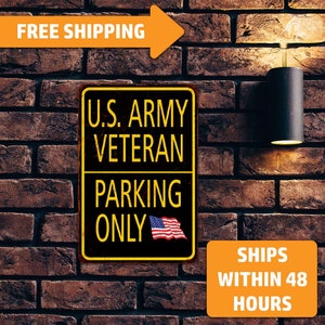 U.S. Army Veteran Parking Sign, Military Police Sign, First Responder ...