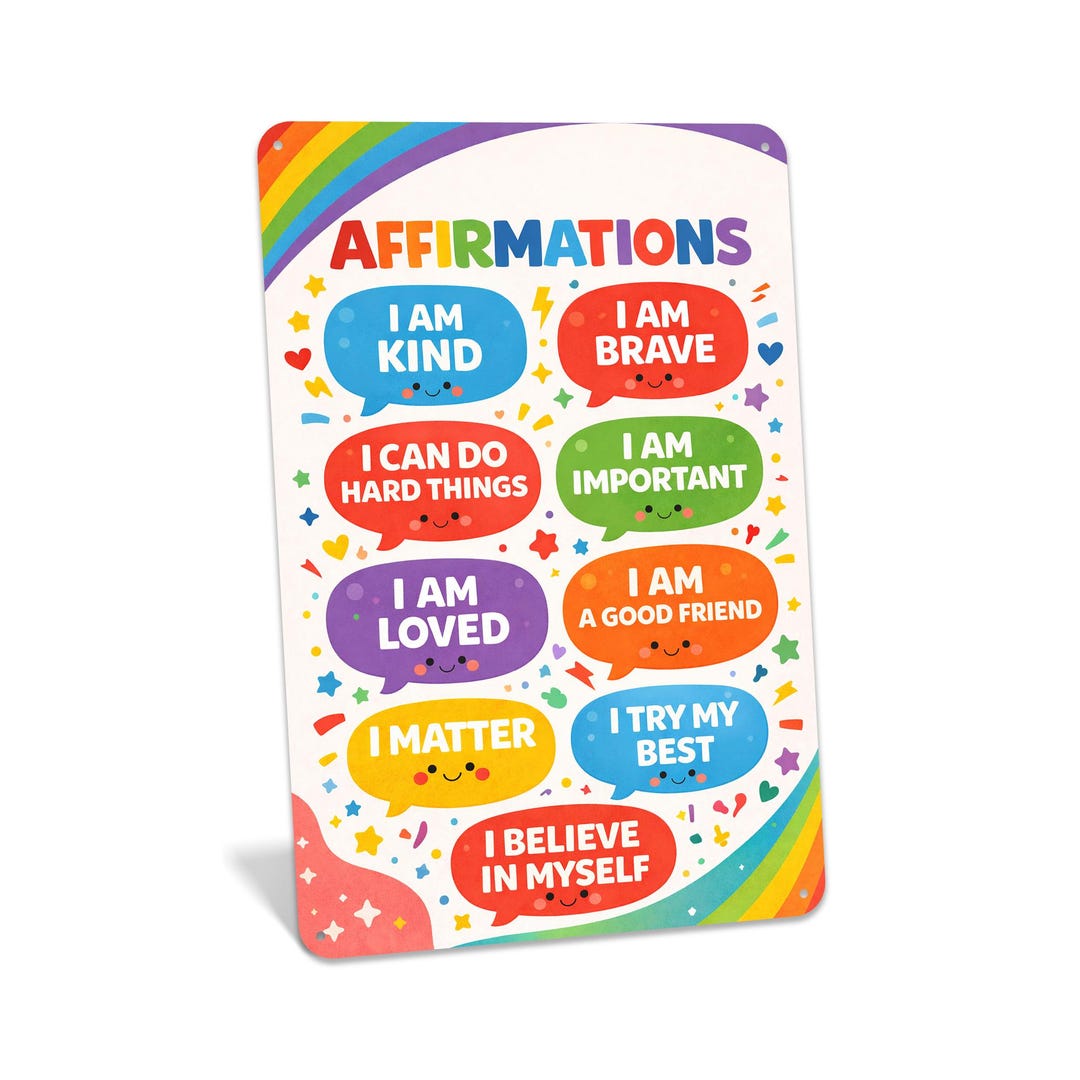 Affirmations Sign, Classroom Decor, Kids Positive Reinforcement ...