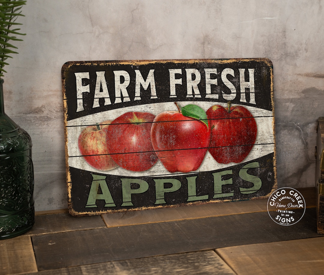 Farm Fresh Apples Sign, Farm Signs, Apple Signs, Apple Gifts, Fruit ...