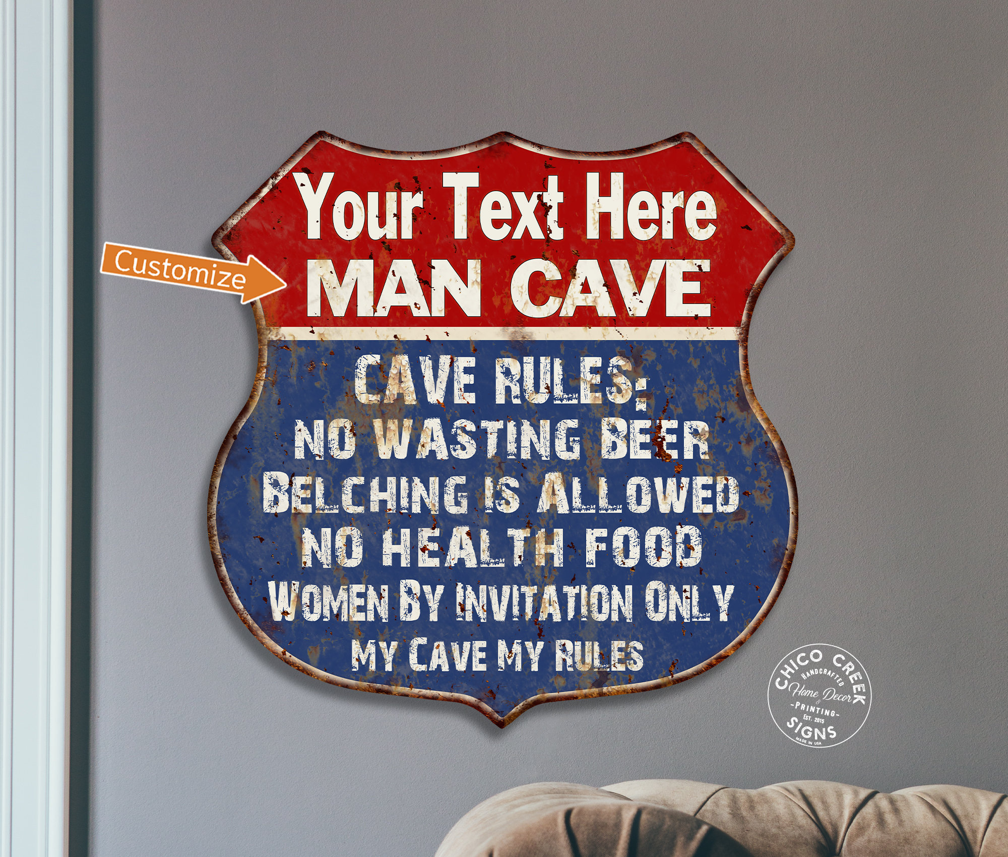 Personalized Woman Cave Signs