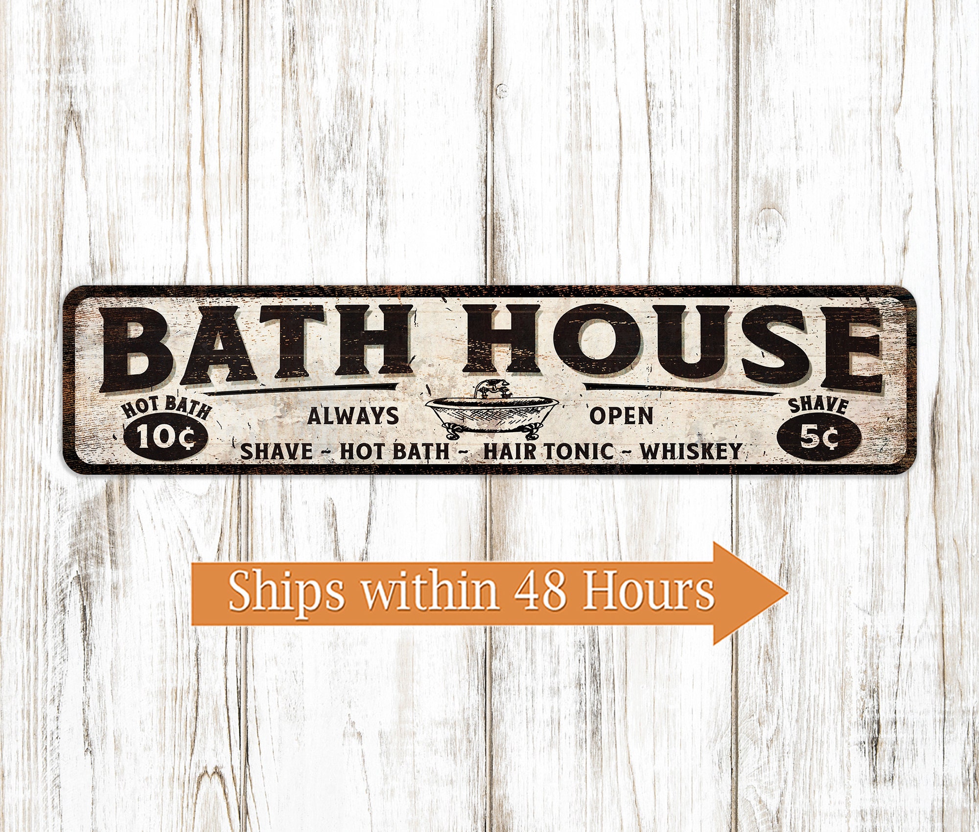 Bath House Sign Bathroom Decor Wash Room Bathroom Sign - Etsy