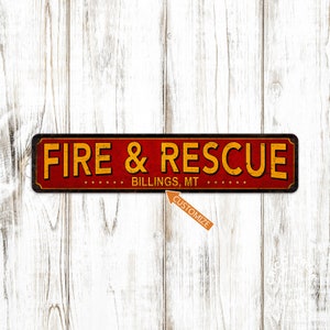 Custom Fire & Rescue Sign, Patriotic Decor, Gift for Fireman, Honor ...