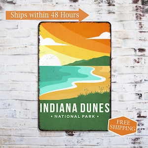 Indiana Dunes National Park Sign, Rustic Looking Wall Decor, Cabin ...