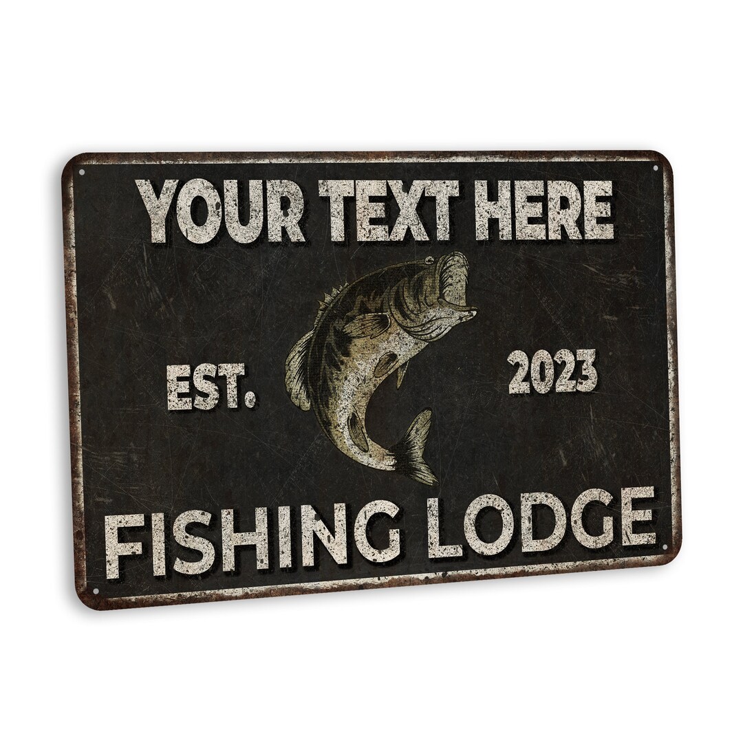 Personalized Fishing Sign, Fishing Lodge Sign, Fishing Gifts, Custom ...