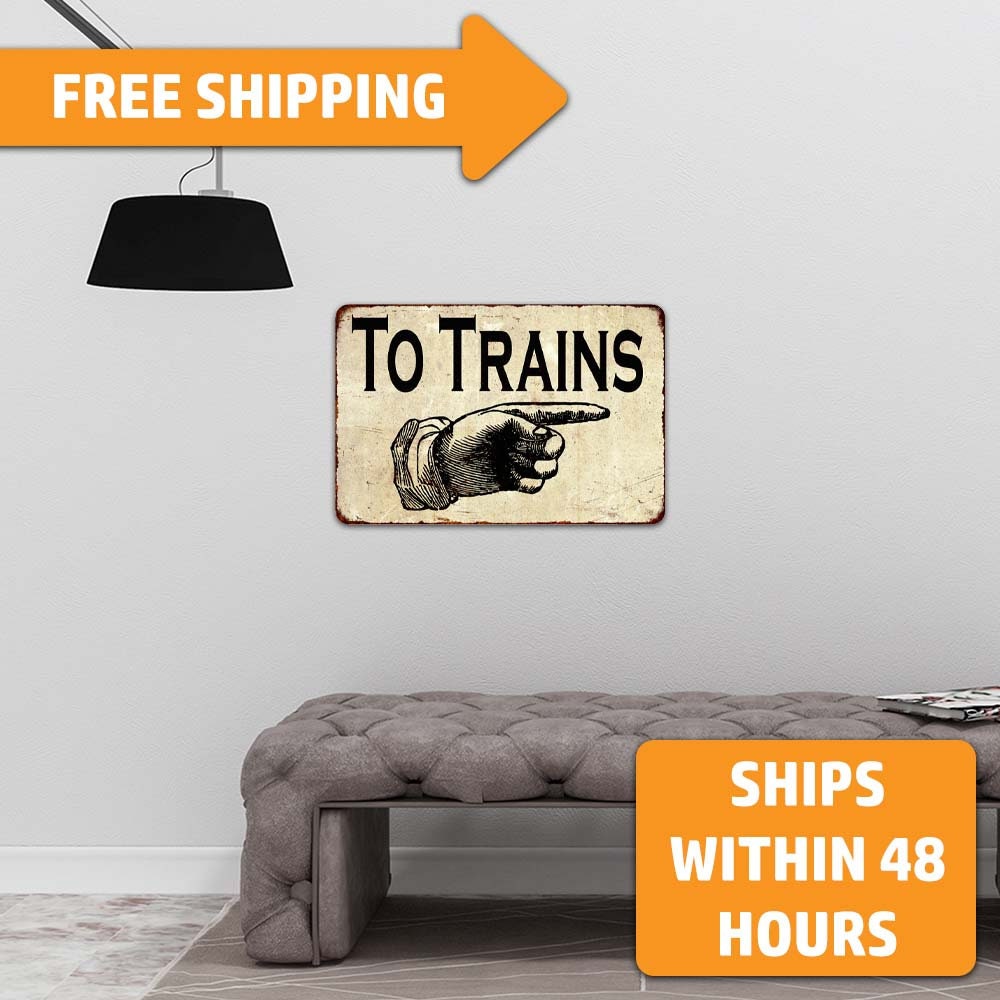 Train Sign to Trains Arrow Right Sign Hobby Trains Decor - Etsy