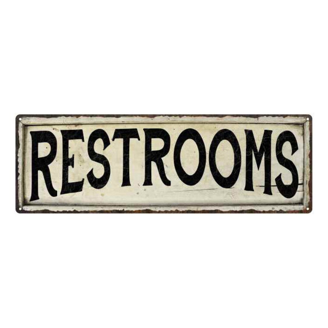 Restrooms Sign, Vintage Looking Farmhouse Bathroom Sign, Chic Wall ...