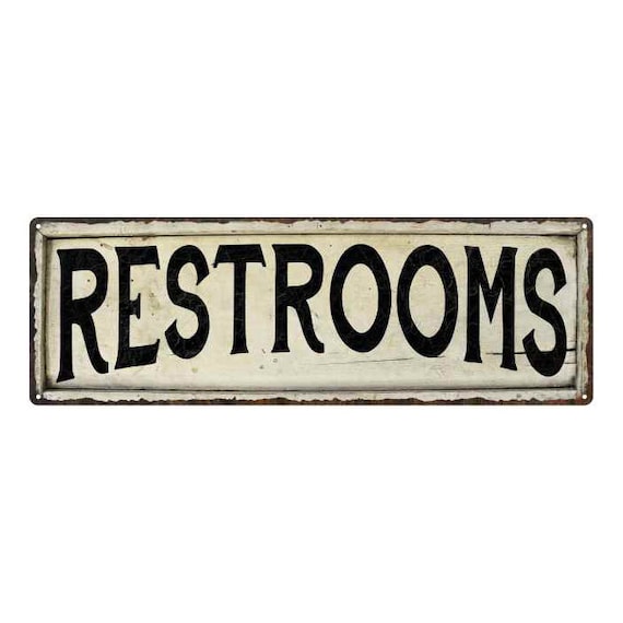 Restrooms Sign Vintage Looking Farmhouse Bathroom Sign Chic - Etsy