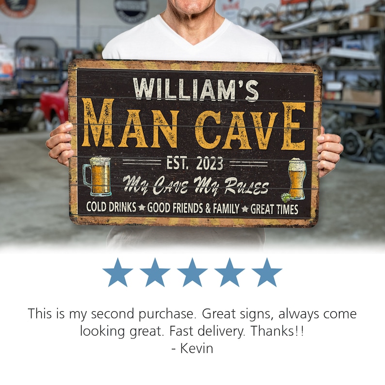 Personalized Man Cave Sign, Man Cave Gift, Home Bar Decor, Gift for Him ...