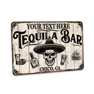 Tequila Bar Sign Personalized Sign for Home Bar Decor Vintage Bar Sign ...
