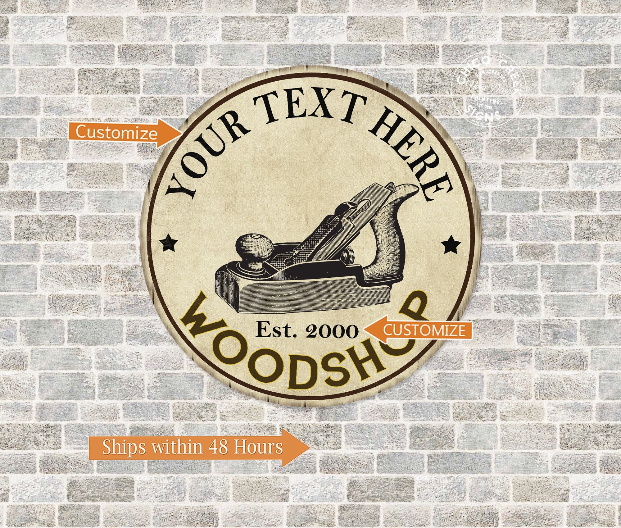 Personalized Woodshop Sign Round Workshop Sign Man Cave - Etsy