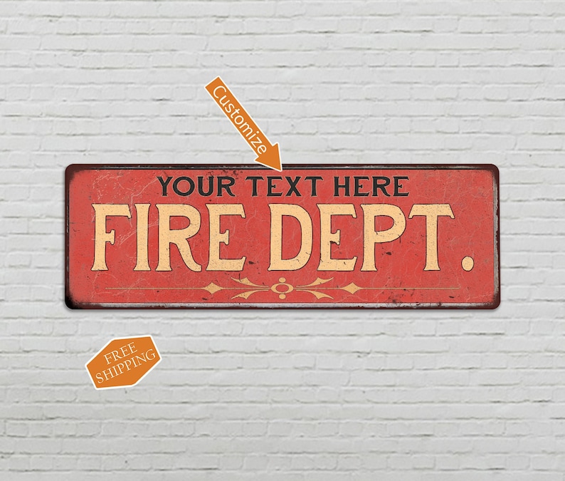 Personalized Fire Department Sign Fire Dept. Firefighter - Etsy