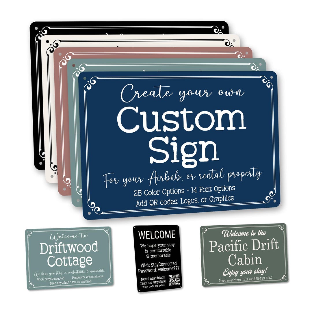 Custom Signs, Airbnb Sign, Rental Sign, House Rules, Vrbo Sign, Custom ...