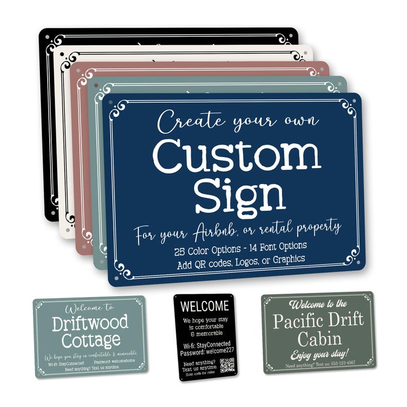 Custom Signs, Airbnb Sign, Rental Sign, House Rules, Vrbo Sign, Custom ...