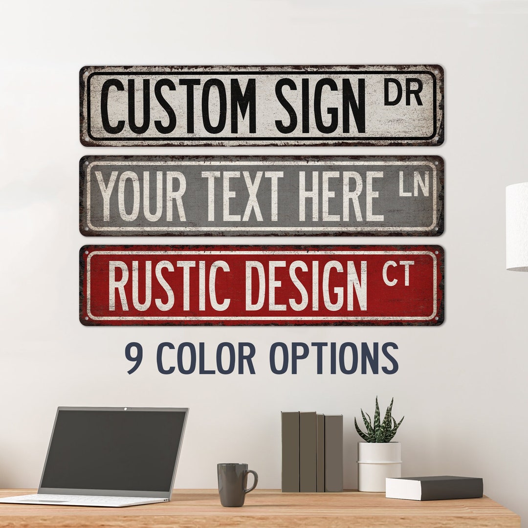 Rustic Street Sign, Custom Street Sign, Vintage Looking Personalized ...