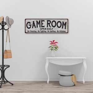 Game Room Sign, Rec Room Vintage Looking Decor, Billiard Room Sign ...