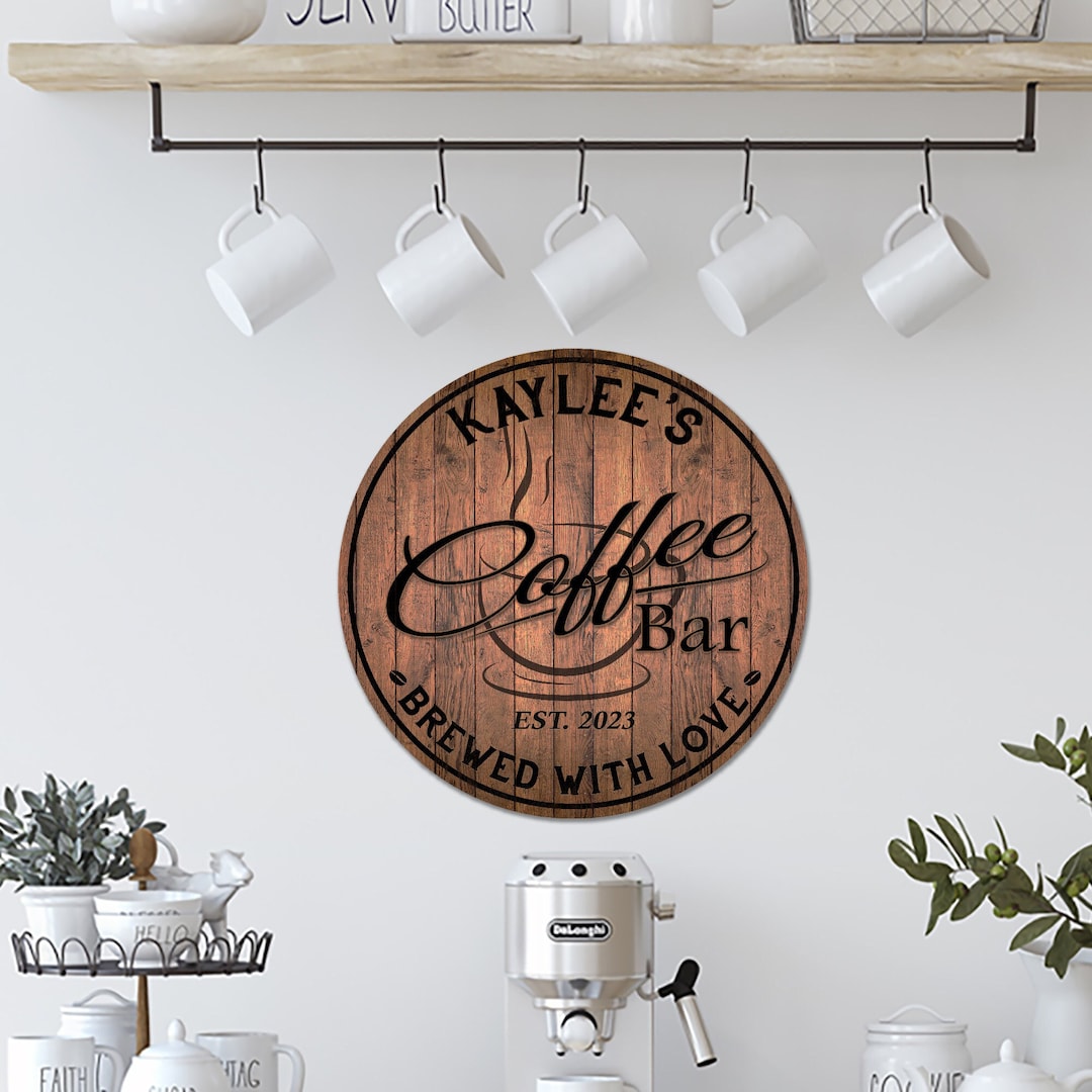 Personalized Coffee Bar Sign, Coffee Bar Decor, Coffee Lover, Gifts for ...