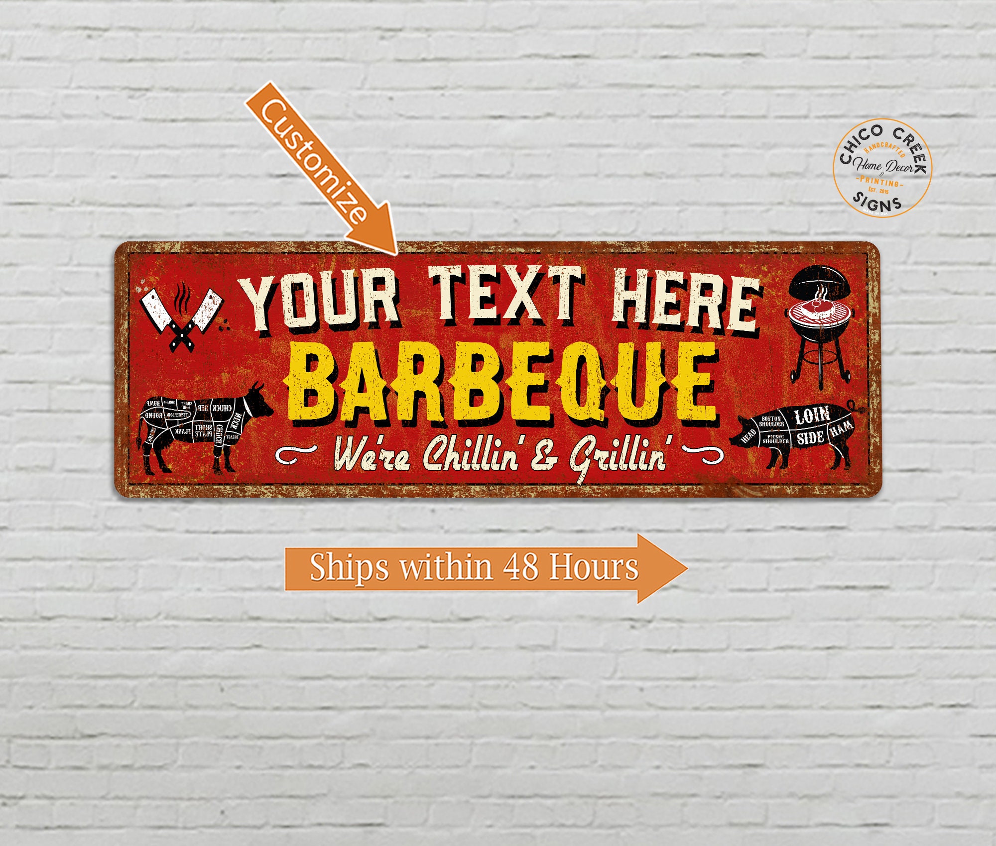 Personalized BBQ Sign Custom Grill Barbecue Sign Your Family - Etsy