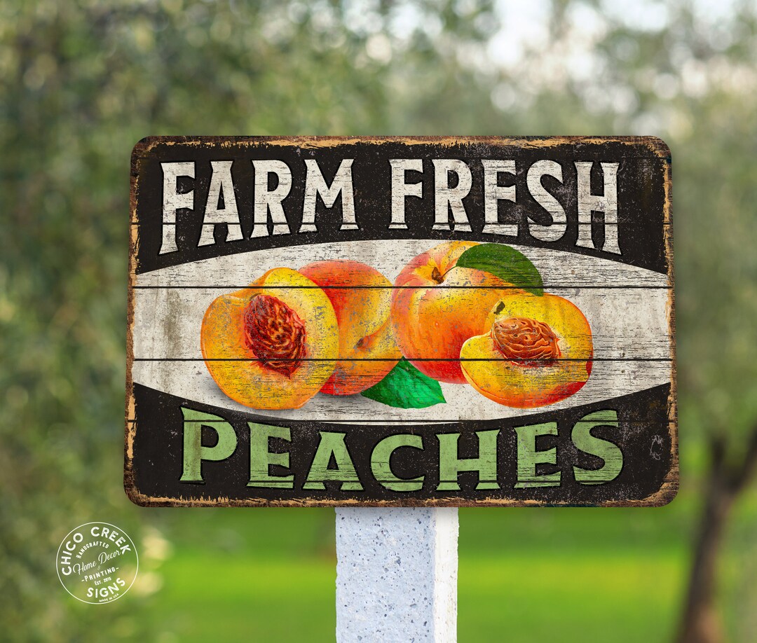 Farm Fresh Peaches Sign, Peach Sign, Farmers Market, Peaches Art, Peach ...