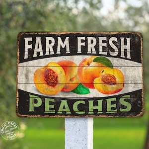 Farm Fresh Peaches Sign, Peach Sign, Farmers Market, Peaches Art, Peach ...