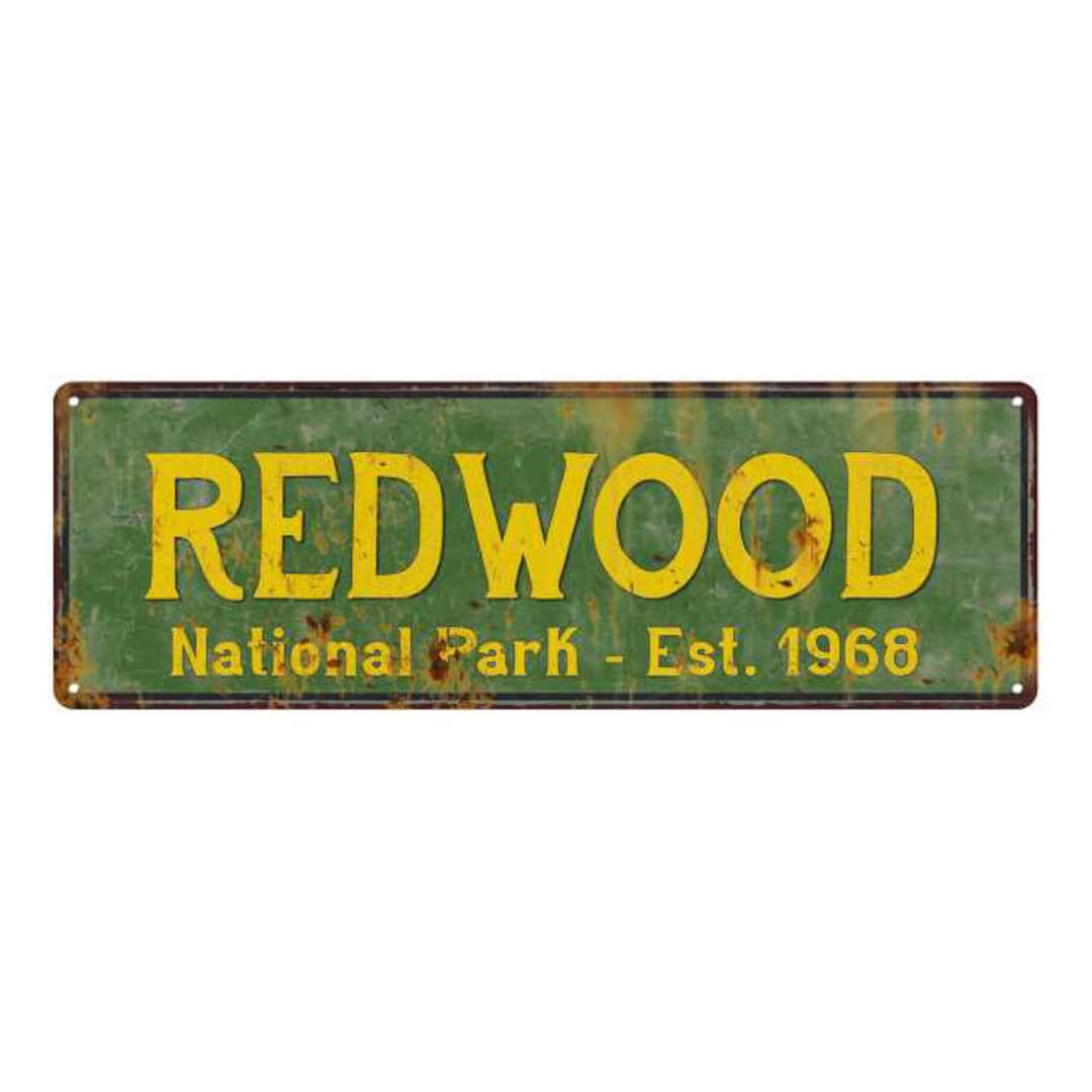 Redwood Sign, Redwood National Park Rustic Sign, Cabin RV Wall Decor ...
