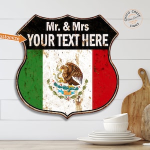 Personalized Mexican Flag Sign, Your Name Tu Nombre Familia, Bandera ...
