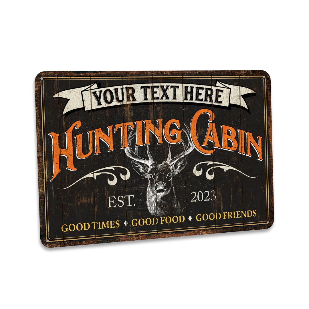 Personalized Hunting Cabin Sign Cabin Decor Custom Metal Sign for Cabin ...