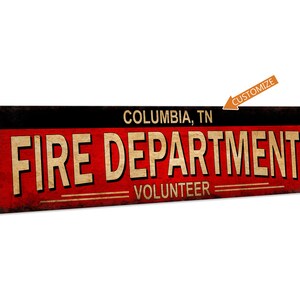 Custom Fire Department Sign Patriotic Fireman Police Thin Red Line Gft ...