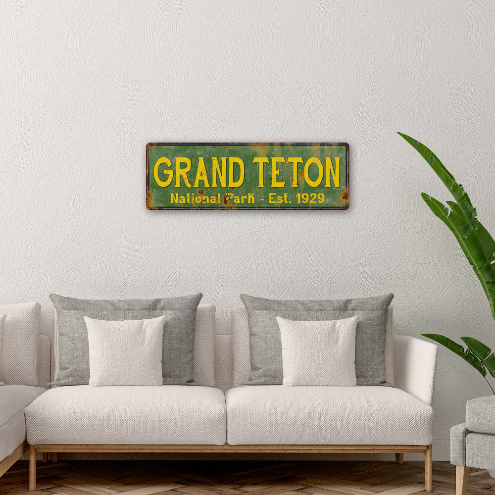 Grand Teton Sign Grand Teton National Park Rustic Sign Cabin - Etsy