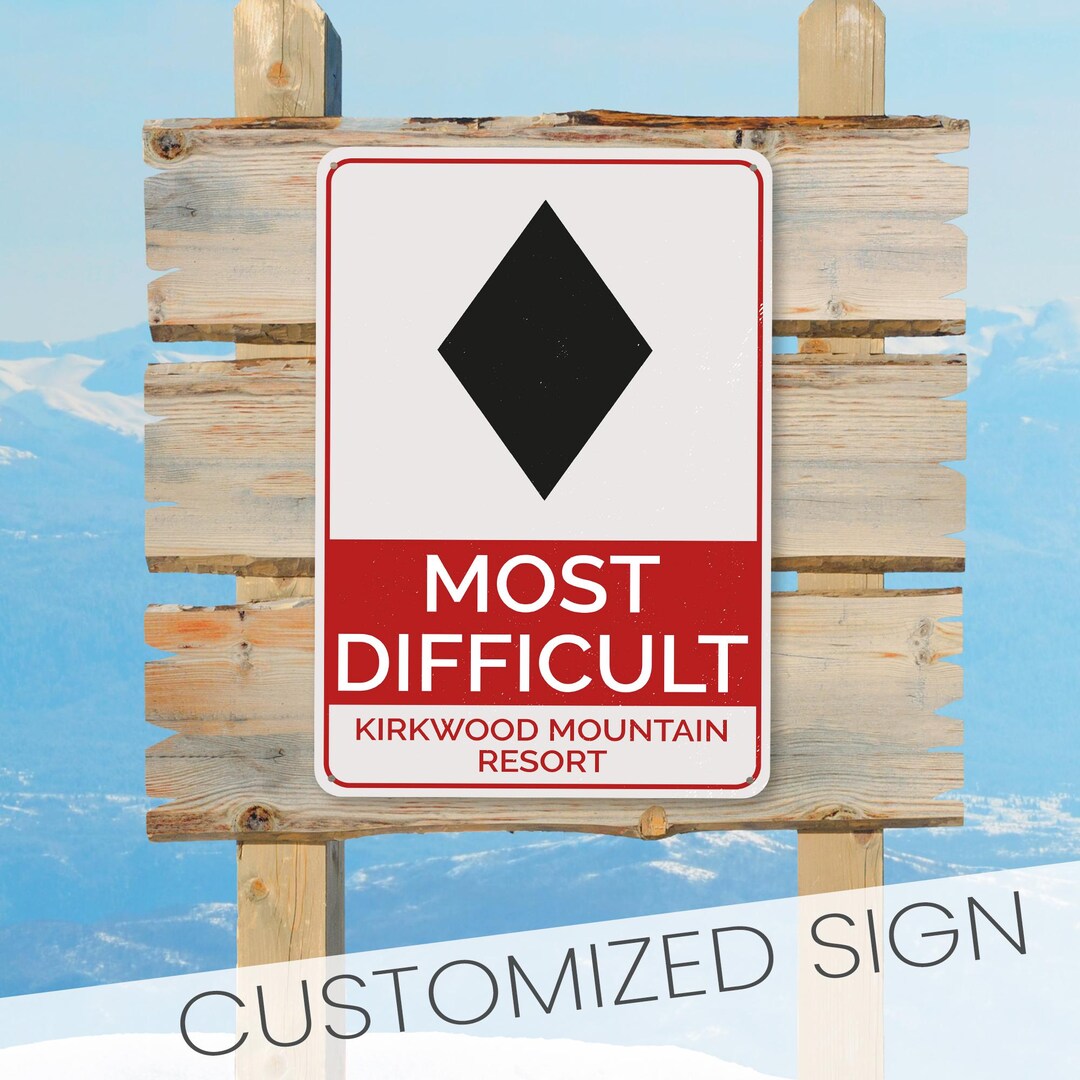 Custom Ski Resort Sign, Diamond Ski Trail Sign, Customized Ski Trail ...