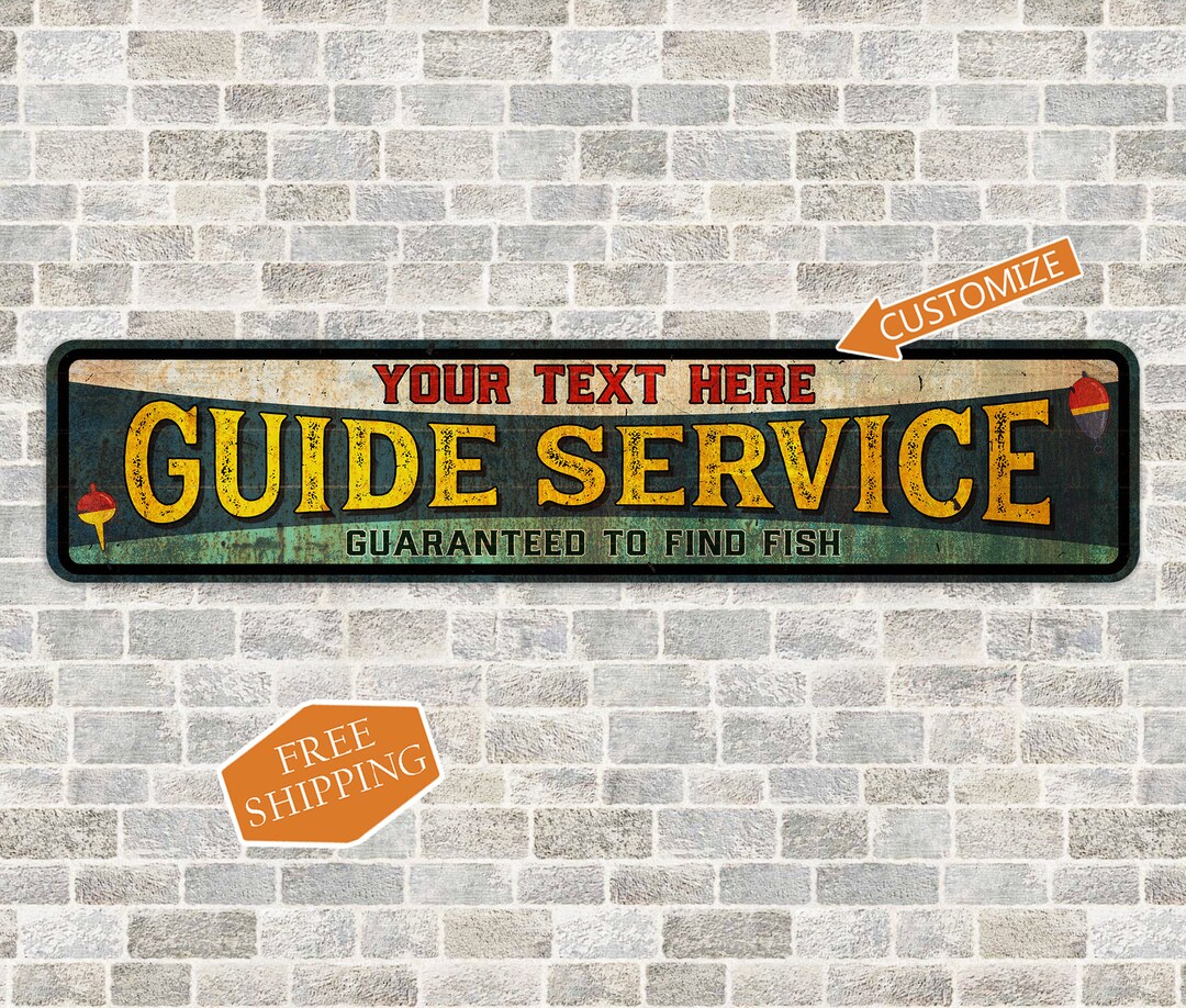 Custom Fish Guide Service Sign, Personalized Gift Decor, Bait Tackle ...