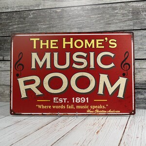 Personalized Music Room Sign, Wall Decor Musician Gift, Red Blue Green ...