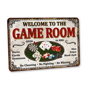Game Room Sign, Game Room Decor, Metal Signs, Gift for Him, Gift for ...