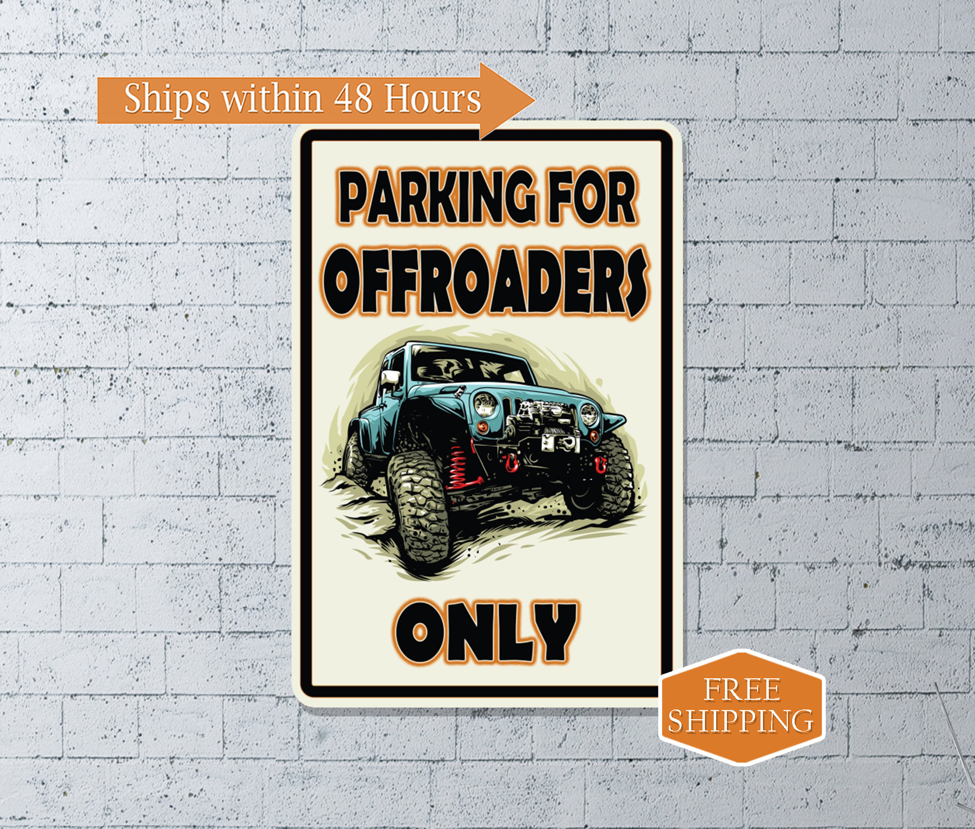 Offroader Parking Only Sign 4x4 Parking ATV Parking Wall - Etsy