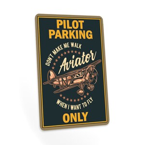 Pilot Parking Only Sign, Airplane Sign, Wall Decor, Parking Signs ...