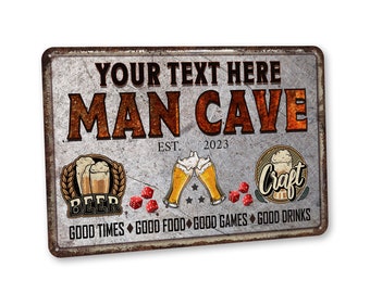 Personalized Man Cave Rules Sign, Funny Custom Bar Decor, Gift for Him ...