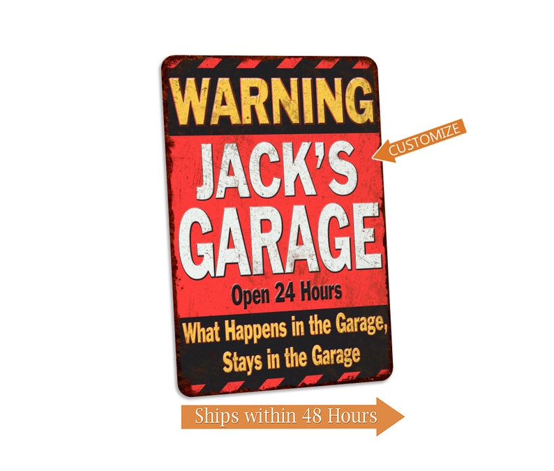 Custom Garage Sign Warning Sign Personalized Man Cave Garage - Etsy
