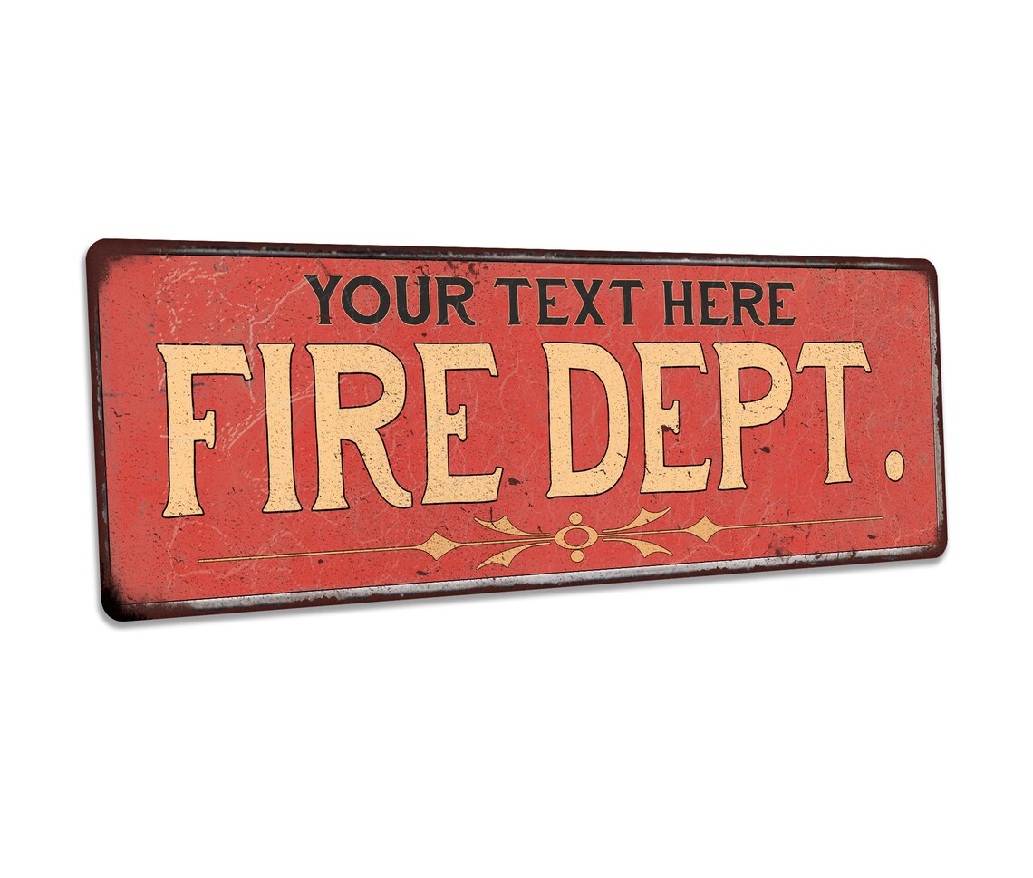 Personalized Fire Department Sign Fire Dept. Firefighter - Etsy