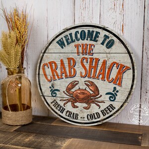 Crab Shack Sign, Coastal Wall Art, Sea Decor, Metal Sign, Beach House ...