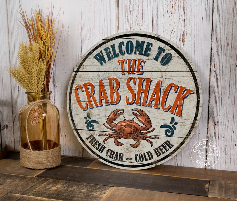 Crab Shack Sign Welcome Seafood Decor Fish Lobster Crab - Etsy