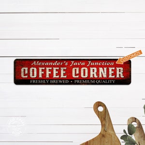 Personalized Coffee Corner Sign, Coffee Bar Decor, Personalized Gift ...