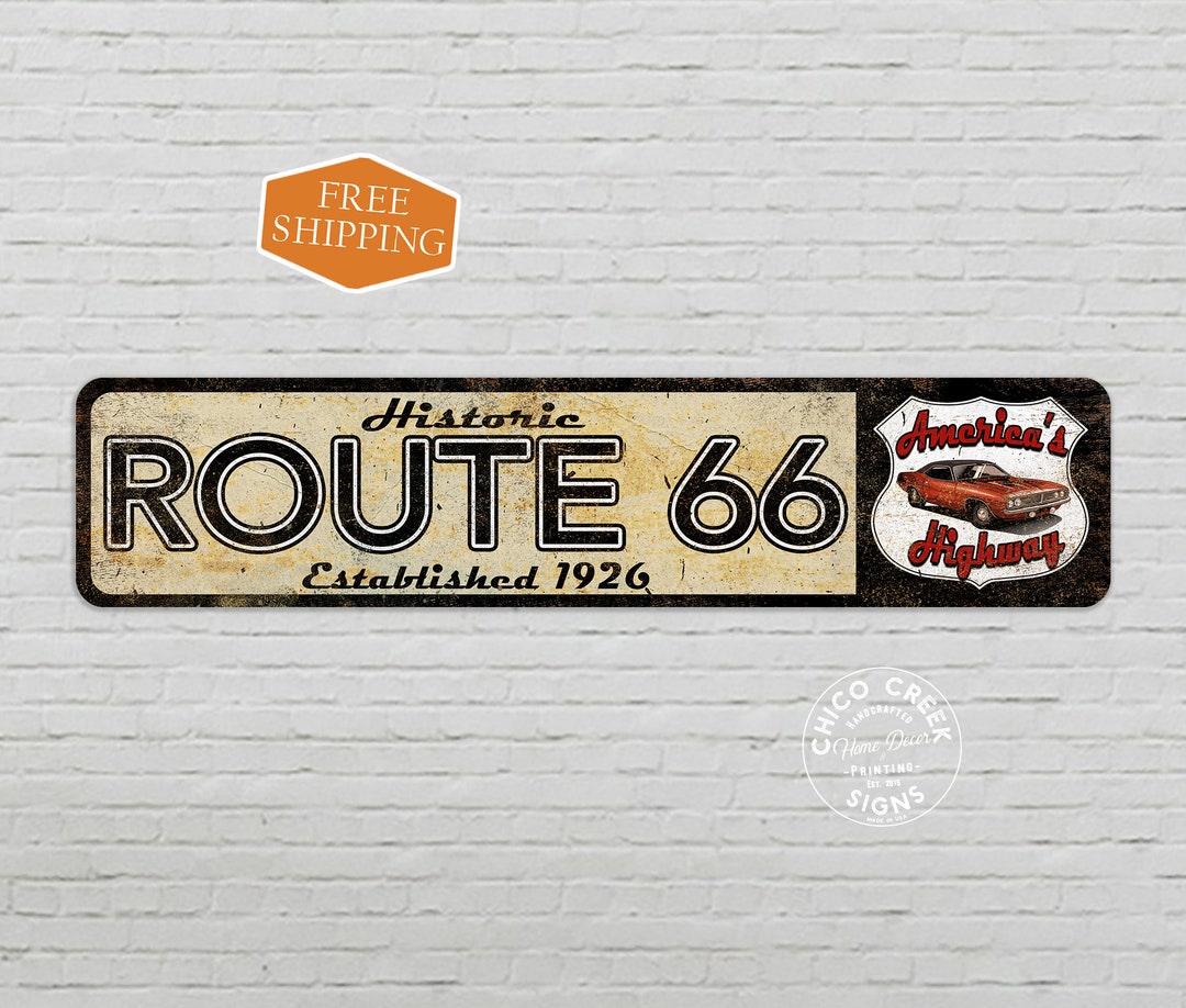 Route 66 Sign, America's Highway, Garage Decor, Route 66 Shield ...